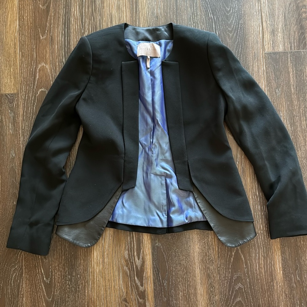 Halston Heritage Blazer With Leather Detailing - Gem